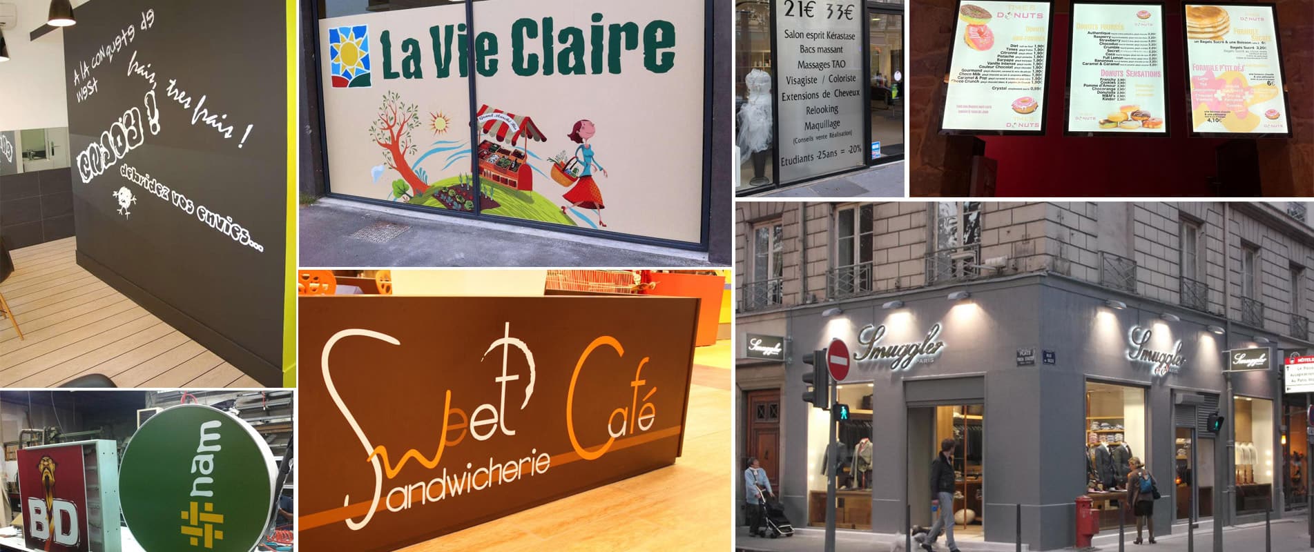 Signalétique Lyon : fabrication drapeaux, caissons lumineux